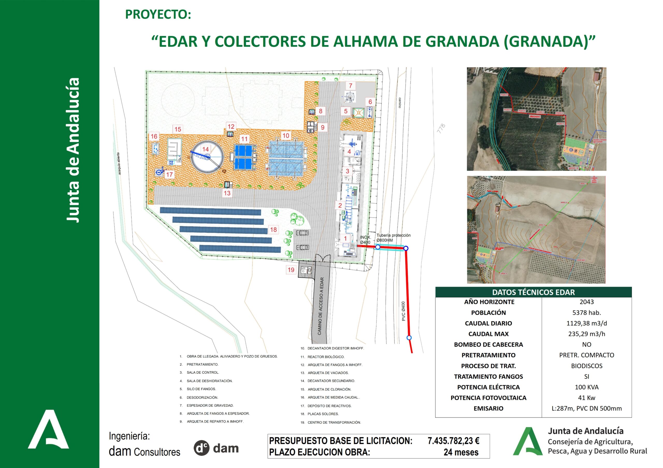 EDAR y colectores de Alhama de Granada (Granada) - DAM Consultores